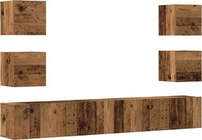 Nástěnné TV skříňky 6 ks Old Wood kompozitní 3328969