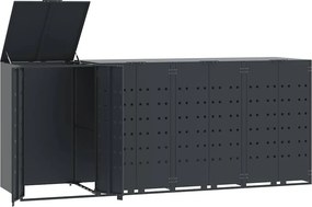 Box na 4 popelnice antracitový 276 x 79 x 117 cm ocel 3279984