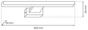 Nástěnné LED svítidlo Shine1, 1x LED 13,8w, 4000k, (60 cm), w