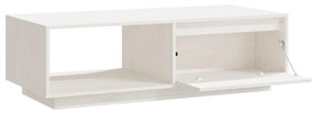 Konferenční stolek bílý 110 x 50 x 33,5 cm masivní borové dřevo - Default Title