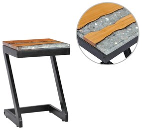 Konferenční stolek 30 x 30 x 50 cm masivní teak a polyresin