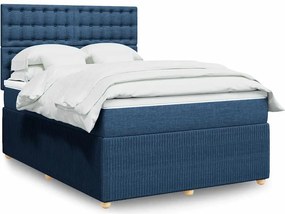 Box spring postel s matrací modrá 140x200 cm textil 3292099