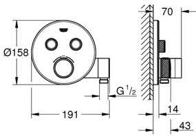 GROHE 29120000 -Termost. sprch. podom. bat. GROHTHERM SMARTCONTROL + držák chrom