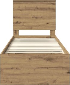 Rám postele Umělecký dub 75 x 190 cm Masivní borové dřevo 3411081