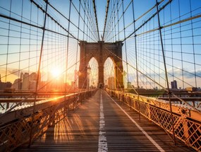 Vícedílný obraz Brooklynský Most V New Yorku Nedostatek Nedostatek Přírodní plátno 120x90