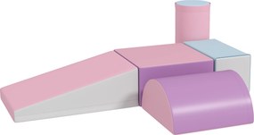 HOMCOM měkké stavební bloky sada 5 pěnových stavebních bloků obří stavební bloky stavební hračka pěnové bloky pro 1-3 leté děti imitace kůže EPE | Ao…