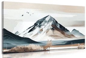 Obraz malebné hory ve skandinávském stylu - 120x80