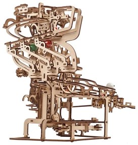 Ugears - 3D dřevěné mechanické puzzle Kuličková dráha řetězová