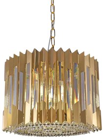 Lustr Ritz, 1x křišťálové/zlaté kovové stínítko, (fi 42cm), g