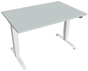 Elektr. nastavitelný stůl 120x80 - HOBIS MOTION MS 3 1200 Dekor stolové desky: šedá, Barva kovové podnože: bílá
