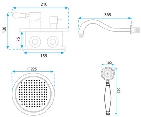 Rea Serra, sprchová souprava pod omítku + krabicový instalační systém BOX, černá matná, REA-B1143