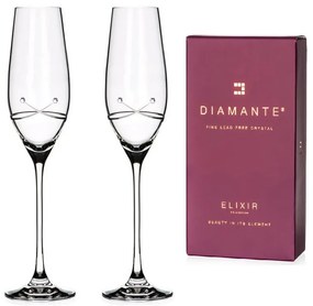 Diamante sklenice na šampaňské Kiss s krystaly Swarovski 210 ml 2KS