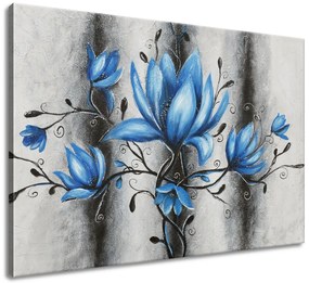 Gario Ručně malovaný obraz Kytice modrých magnólií Rozměry: 100 x 70 cm