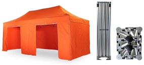 Nůžkový párty stan 4x6 m /4 nohy TENTino BIG HEXAGON Barva opláštění: 6A - ORANŽOVÁ