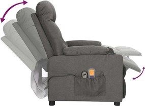Elektrické masážní křeslo tmavě šedé textil 3098828