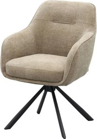 Taupe čalouněné jídelní křeslo s područkami Avola – Unique Furniture