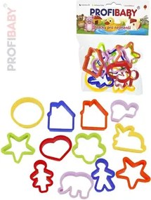 PROFIBABY Sada vykrajovátek barevná / 12 ks / Plast / od 3 let