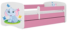 Dětská postel Babydreams slon s motýlky růžová