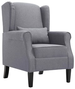 Křeslo tmavě šedé textil 248616