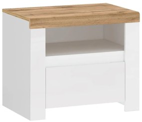 Konsimo Sp. z o.o. Sp. k. Noční stolek DAMINO 50,5x50 cm bílá/hnědá KO0101