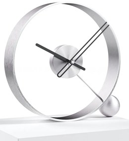 Mclocks Designové stolní hodiny Endless brushed silver/black 32cm