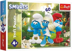 TREFL PUZZLE Začarovaný les Šmoulové skládačka 33x22cm 60 dílků tr17401