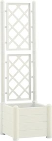 Zahradní truhlík s treláží 43 x 43 x 142 cm PP bílý 313979