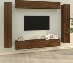 vidaXL 8dílný set TV skříněk kompozitní dřevo [3114298] Barva: hnědý dub