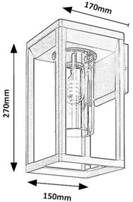 Rabalux 77085 - Venkovní nástěnné svítidlo ZERNEST 1xE27/15W/230V IP54 černá
