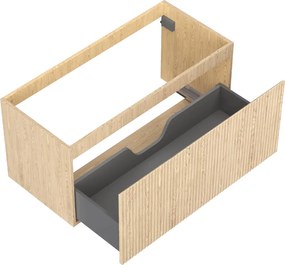 Mexen Rivel, koupelnová skříňka 100 cm, 1 zásuvka, drážkovaná, dub, 91A20-10047-1-BF81