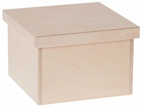 FK Dřevěný box na hračky - 20x20x15 cm, Přírodní