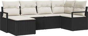 Set pohovek 6 ks Černá polyratan 3346447