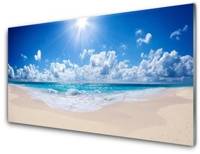 Obraz na skle Pláž Moře Slunce Krajina 120x60 cm