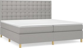 Box spring postel s matrací světle šedá 200 x 200 cm textil 3142681