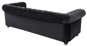 Massive home | 3místná pohovka CHESTERFIELD 205cm, sametová černá