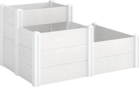 Vyvýšený záhon 3-stupňový stohovatelný zahradní záhon s otevřenou základnou, modulární bylinkový záhon DIY montážní plast