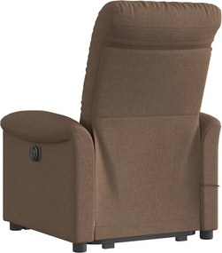 Zvedací masážní polohovací křeslo hnědé textil 3303268