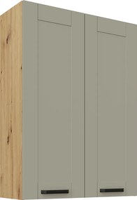 LUNA sa | horní skříňka 80 G-108 2F s policemi | 80 cm | EXTRA VYSOKÁ | artisan/světle šedá
