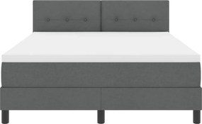 Postel s boxspringem s čelo Tmavě šedá 140 x 200 cm textil 3338693