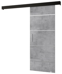 Posuvné dveře 90 cm Sharlene IV (beton + černá matná + stříbrná). 1043741