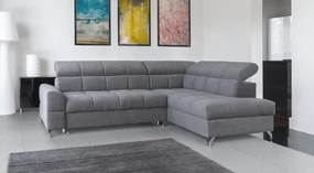 Sedací souprava Sempre, pravá, šedá (fantasy velvet 325)