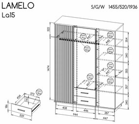 Dolmar Šatní skříň Lamelo LA15
