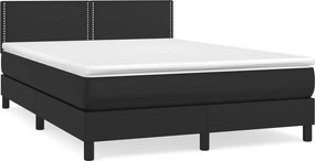 Box spring postel s matrací černá 140x200 cm umělá kůže 3141065