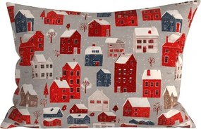 Povlak na polštář z mikrovlákna WINTER COTTAGE 70x90 cm, šedý