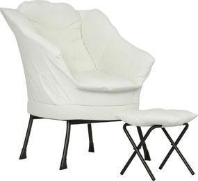 HOMCOM Recliner do Obývacího Pokoj s Ottomany Relaxační Křeslo pro Ložnici s Bočními Kapsami a Ocelovými Nohami Krémové | Aosom