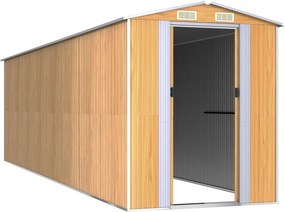 Zahradní kůlna světle hnědá 192x689x223 cm pozinkovaná ocel 3147477