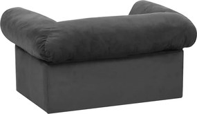 Pohovka pro psy se zásuvkou tmavě šedá 75 x 50 x 38 cm plyš 171079