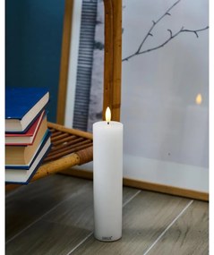 Dobíjecí LED svíčka z pravého vosku Sille, bílá, Ø 5 × 20 cm