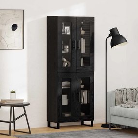 Vysoký bufet 2 ks Černý dub 69,5 x 34 x 180 cm Kompozitní dřevo 3403197