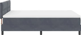 Postel s boxspringem s čelo Tmavě šedá 140 x 190 cm samet 3339171